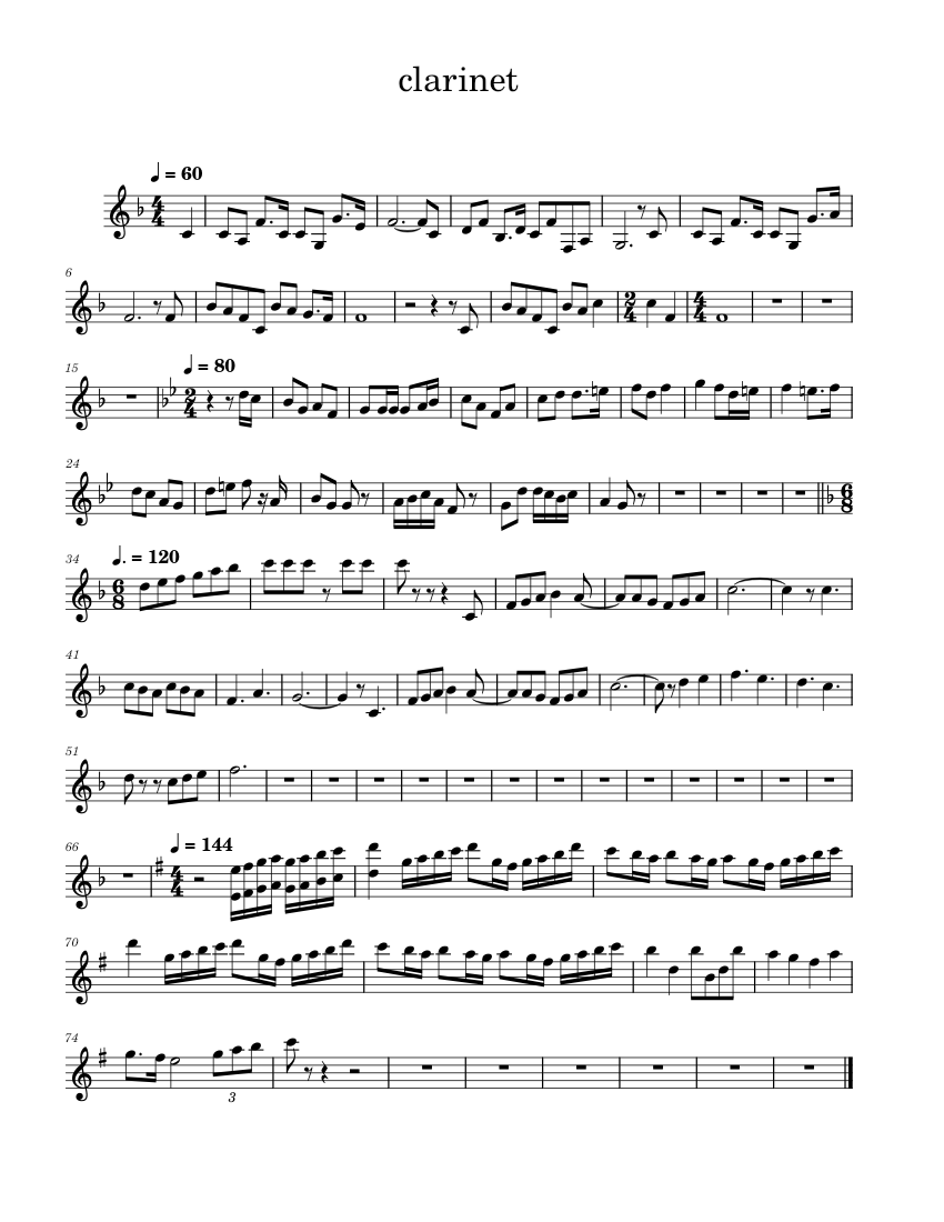 clarinet Sheet music for Clarinet in b-flat (Solo) | Musescore.com