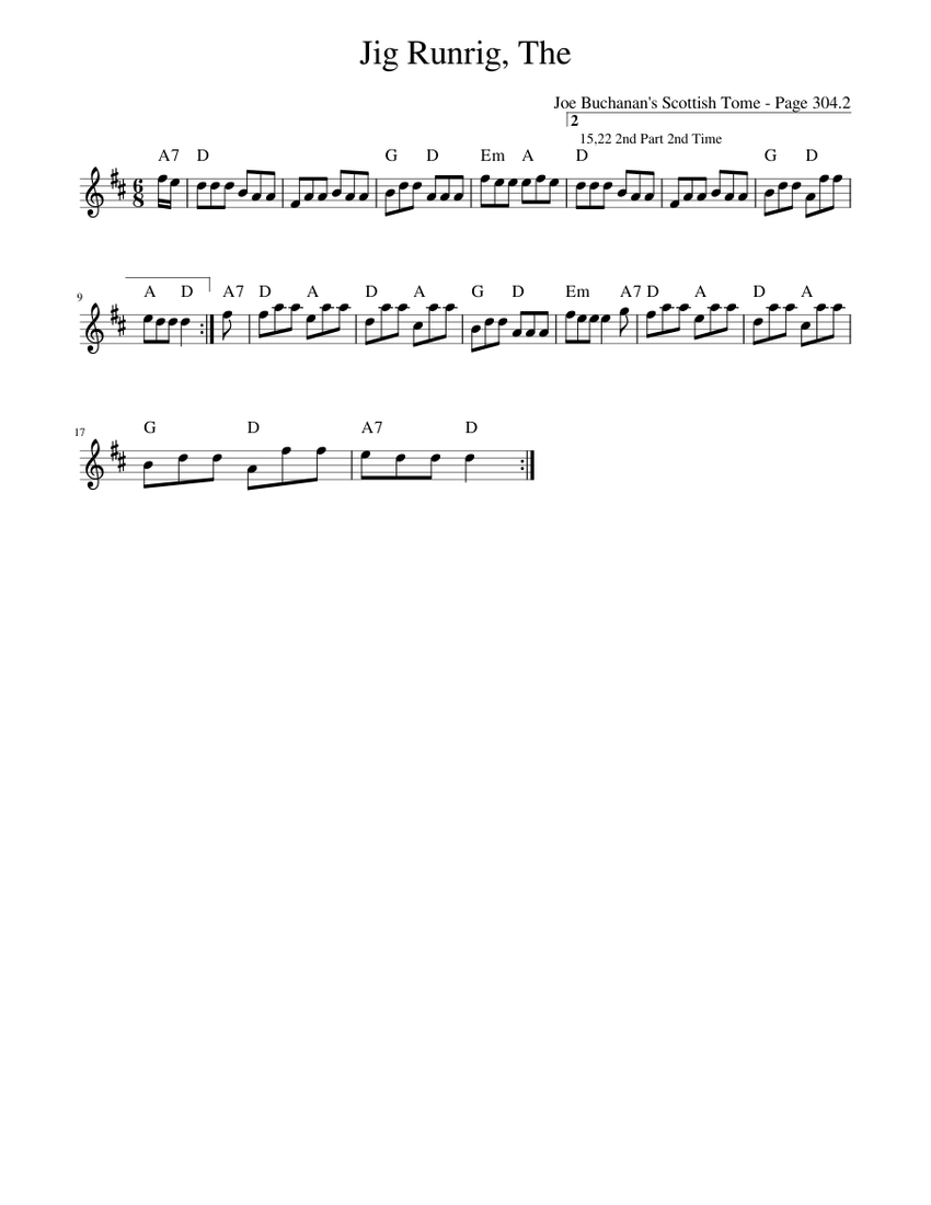 The Jig Runrig Sheet Music with Chords for Piano (Solo) Easy ...