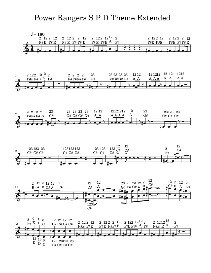 Power Rangers SPD Theme Extended Sheet Music for Trumpet other (Solo ...