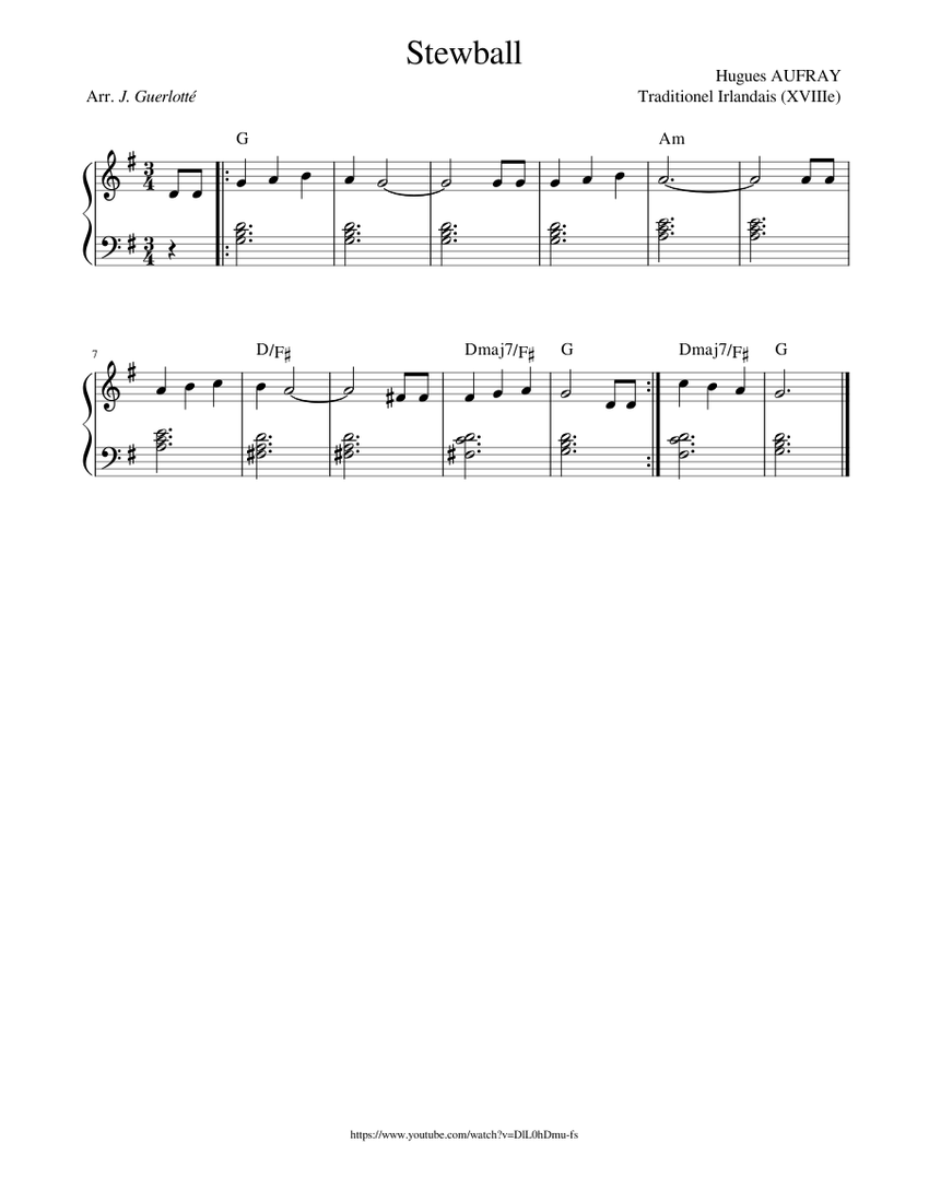 Stewball Sheet Music with Chords for Piano (Solo) Easy | MuseScore.com