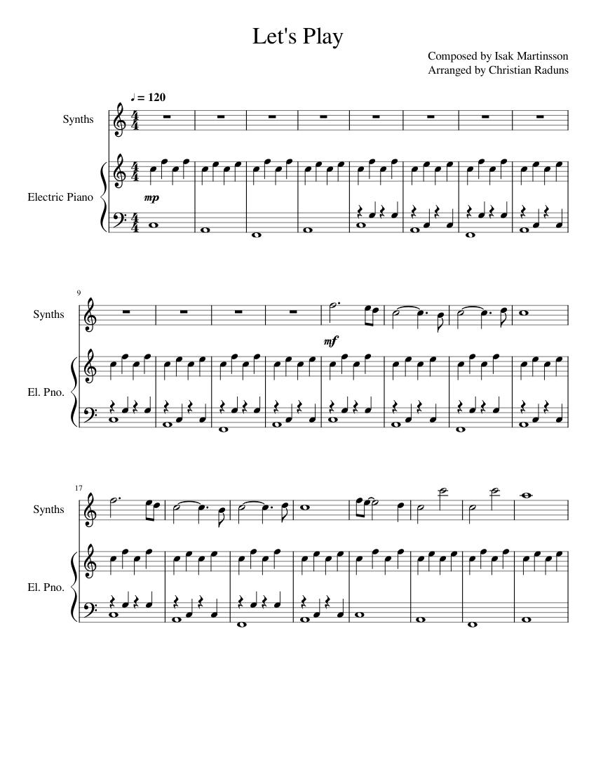 Let's Play (Little Misfortune) Sheet Music for Piano, Vibraphone (Mixed ...