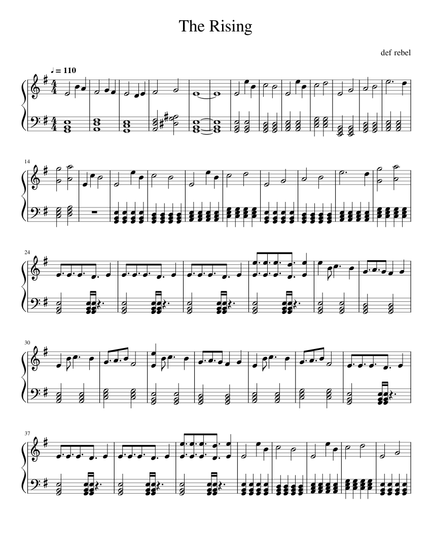 The Rising Sheet music for Piano (Solo) | Musescore.com