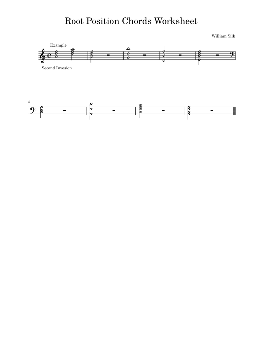 Improvisation_to_Root_Position_Chords_Worksheet Sheet music for Piano ...