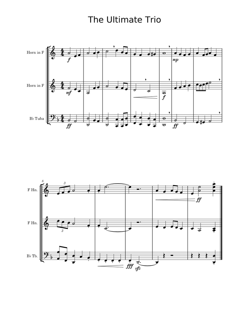 The Ultimate Trio Sheet music for Tuba, French horn (Brass Trio ...