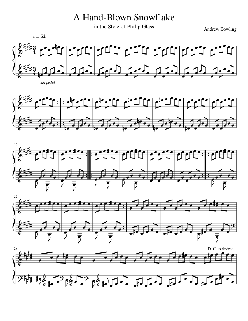 A Hand-Blown Snowflake Sheet music for Piano (Solo) Easy | Musescore.com