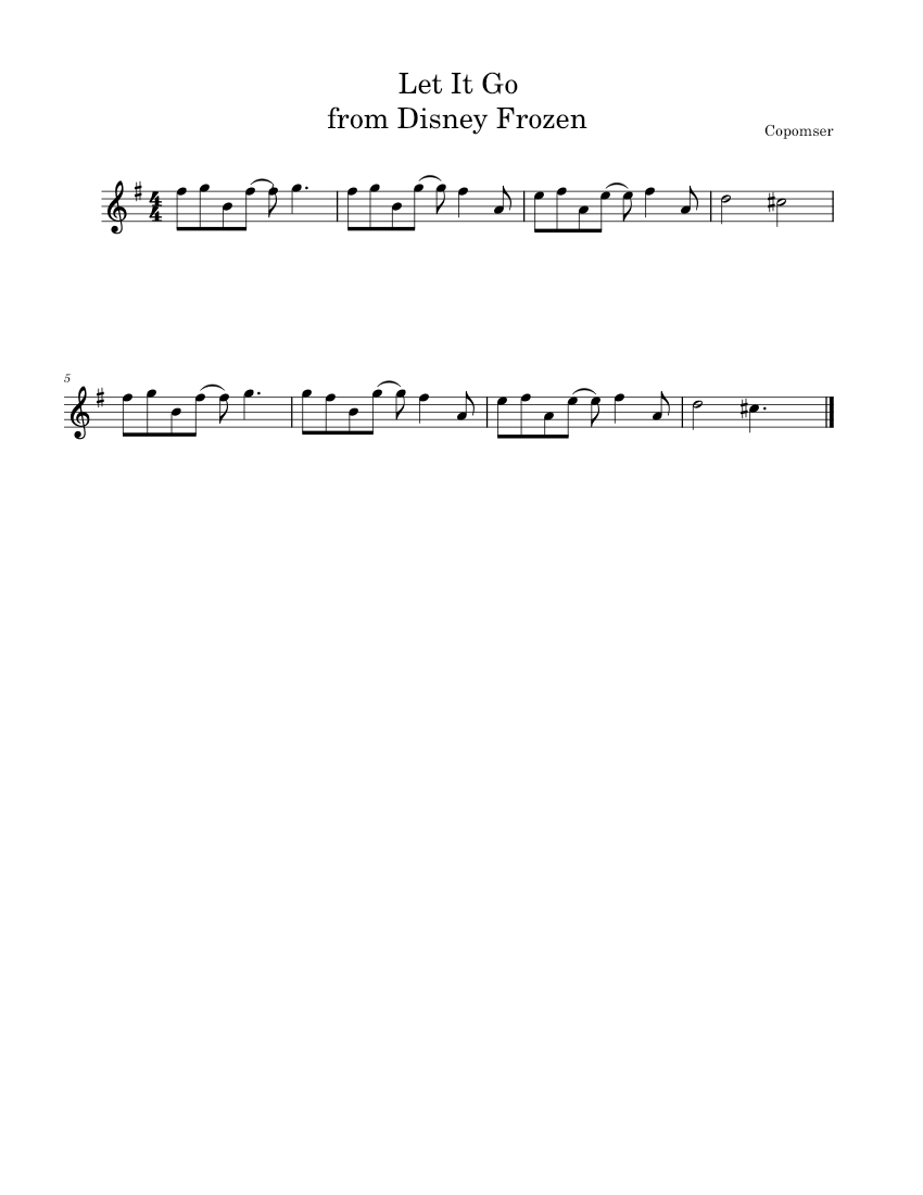 Let it go Sheet Music for Violin (Solo) | MuseScore.com