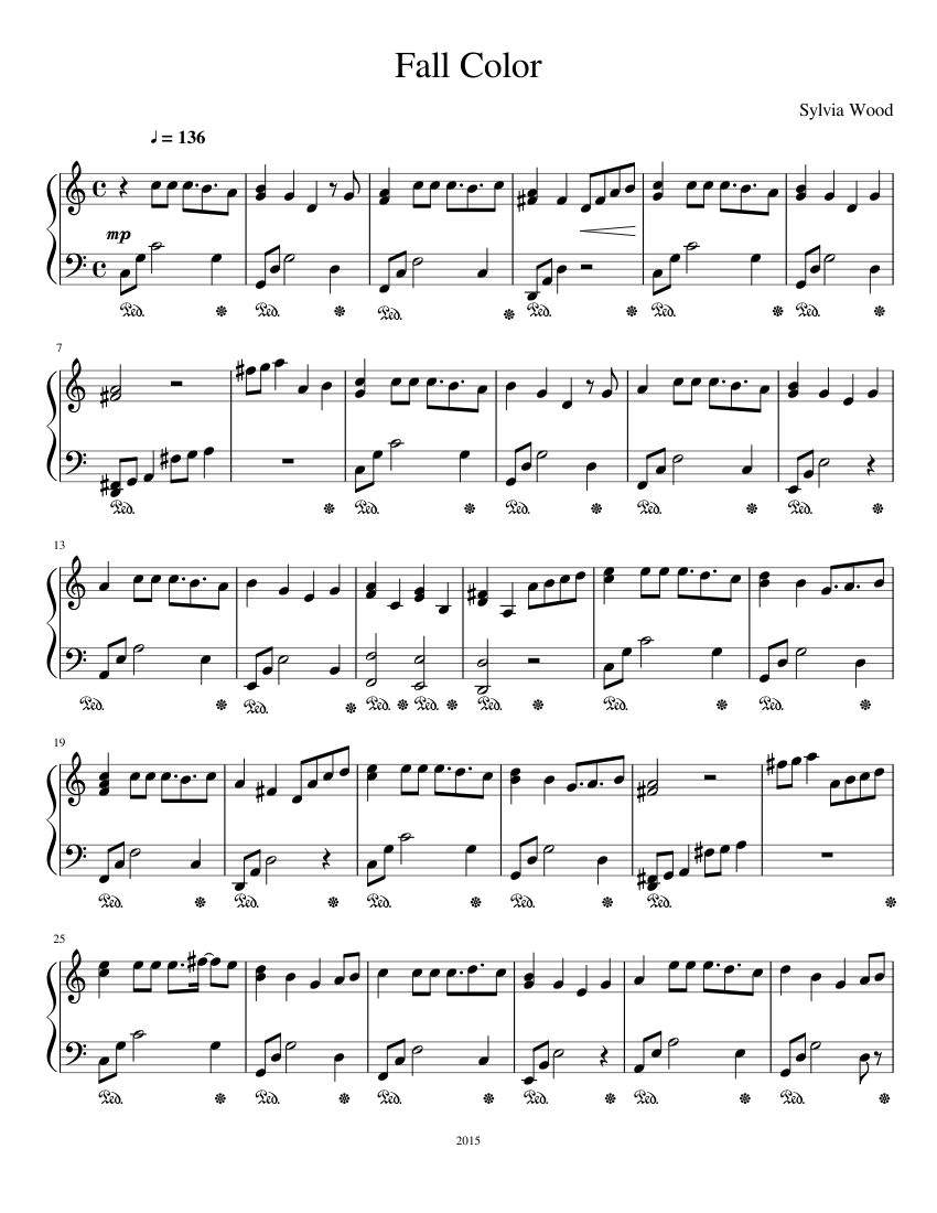 Fall Color Sheet music for Piano (Solo) | Musescore.com