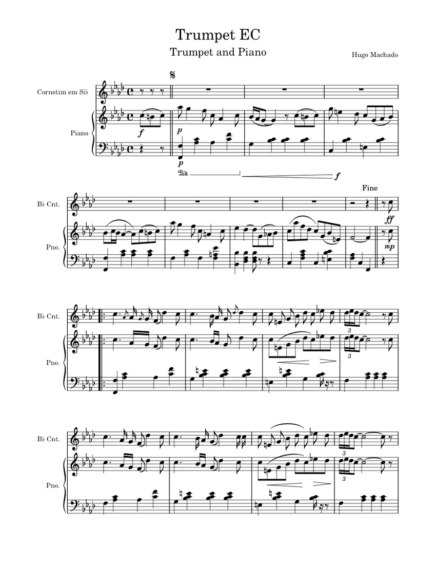 Trumpet Solo / Piano Chords Sheet music for Piano, Cornet (Solo ...