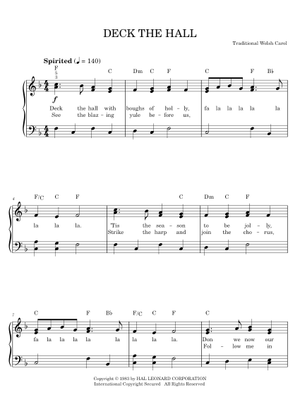 Play Official version of Deck the halls Sheet Music by Misc Christmas ...