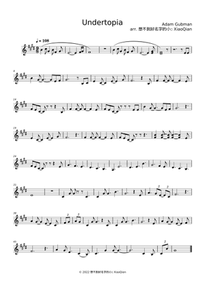 Undertopia – Adam Gubman Arknights-Undertopia Sheet Music for Piano ...