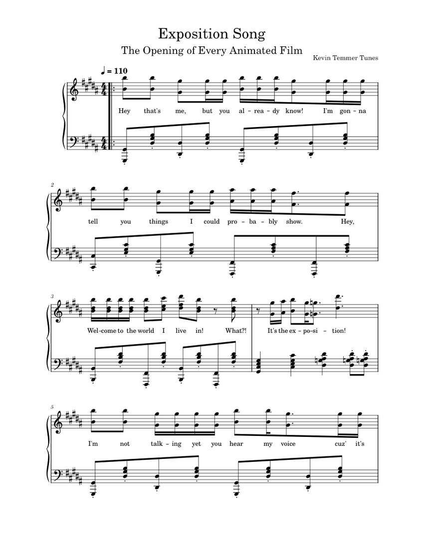 The Exposition Song Sheet Music for Piano (Solo) | MuseScore.com