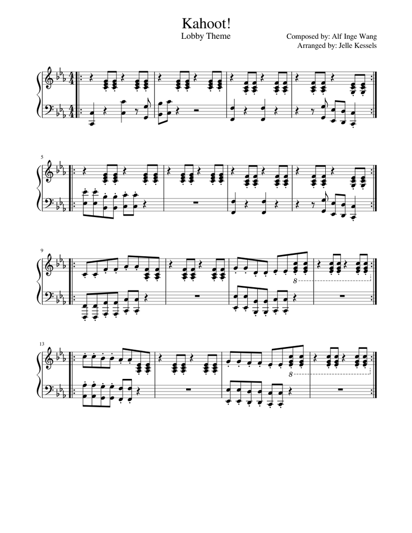 Kahoot! lobby theme Sheet Music for Piano (Solo) easy | MuseScore.com