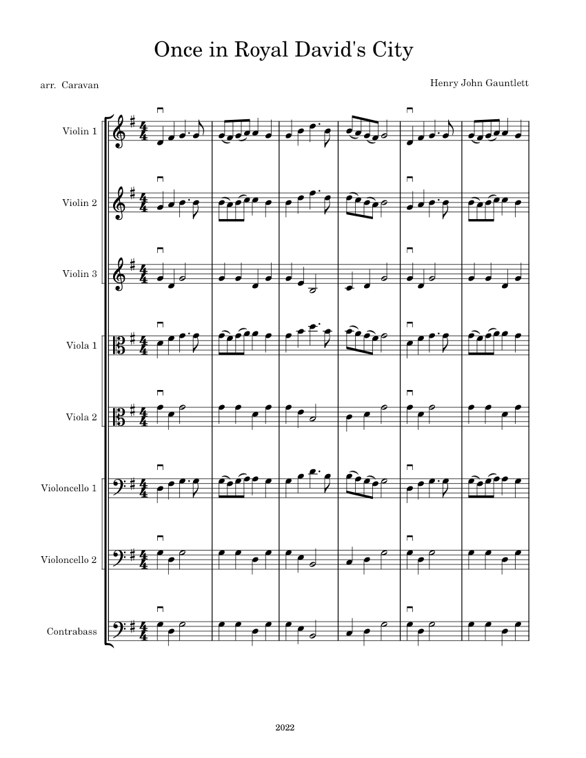 Once In Royal David's City – Henry John Gauntlett Once In Royal David's ...