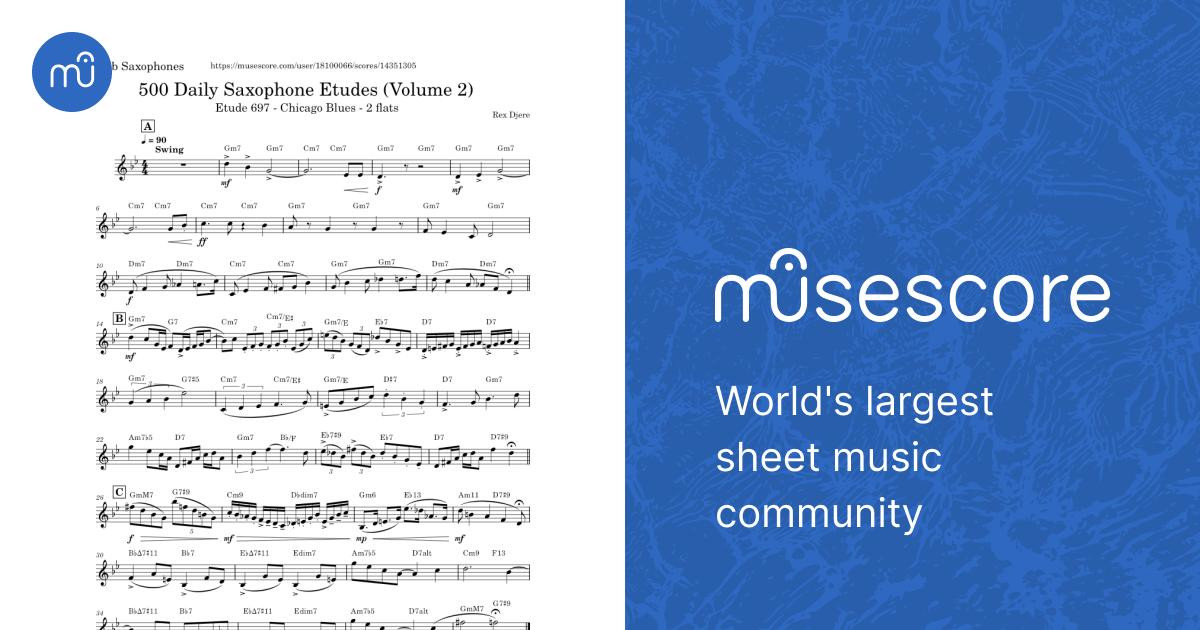 500 Daily Saxophone Etudes (Volume 2) - Etude 697 - Rex Djere Sheet ...