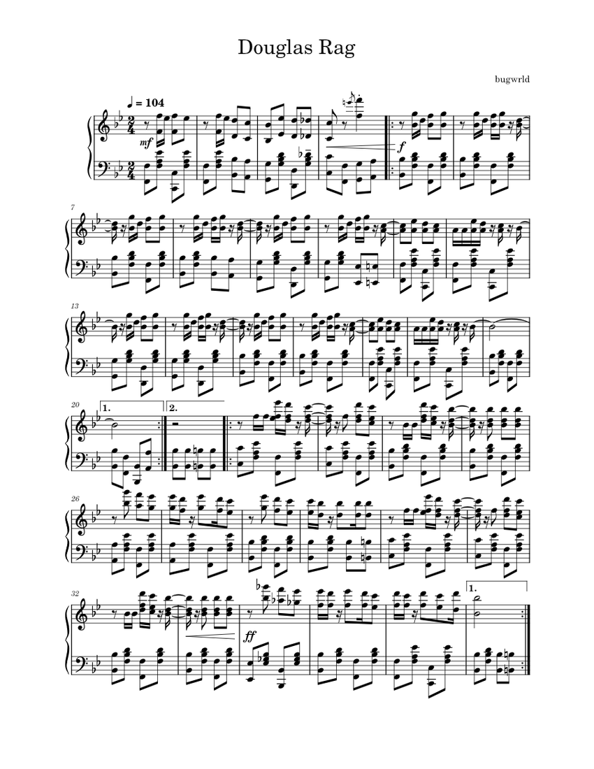 Douglas Rag Sheet music for Piano (Solo) | Musescore.com