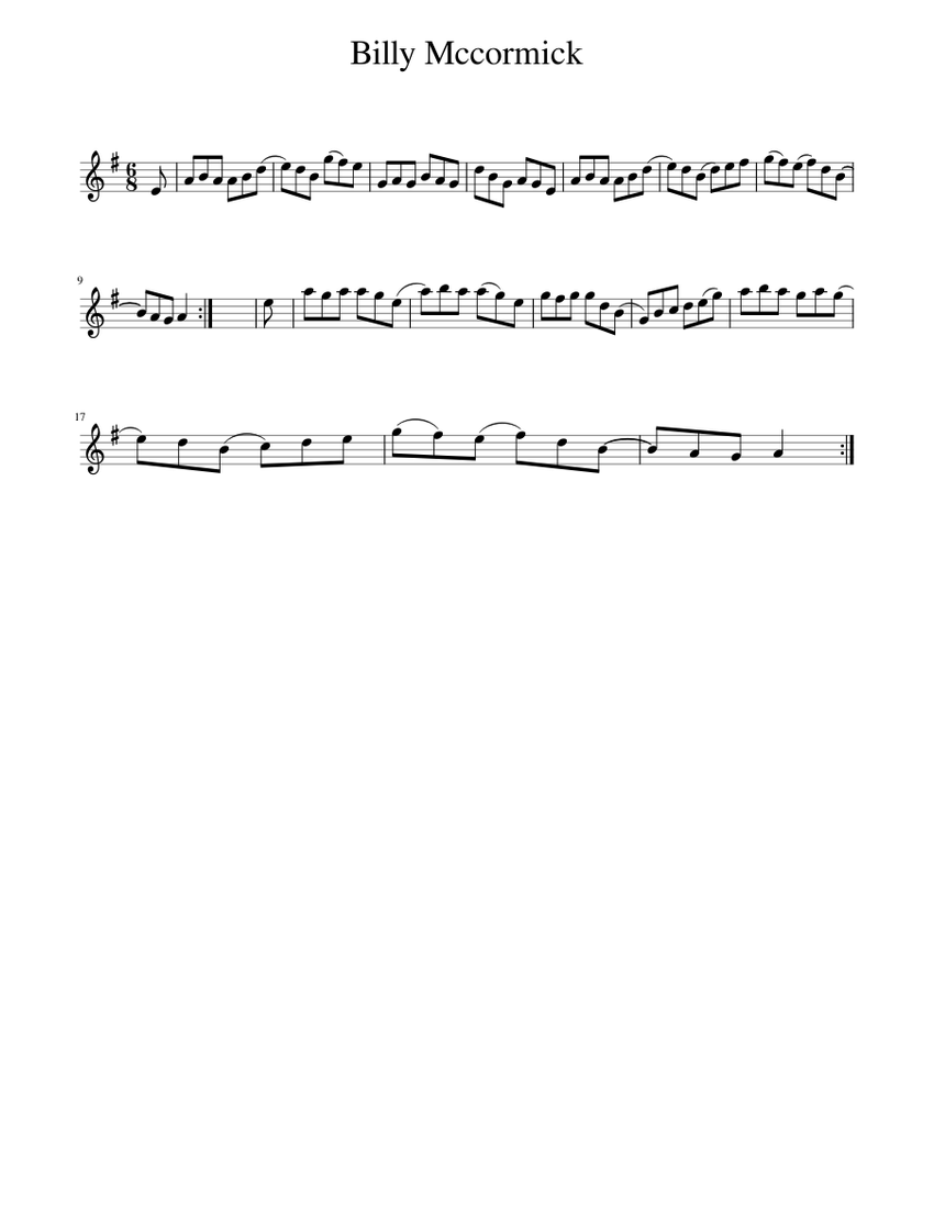 Billy Mccormick Sheet music for Piano (Solo) Easy | Musescore.com