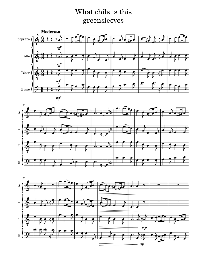 What child is this greensleeves – Anonymous Sheet music for Piano ...