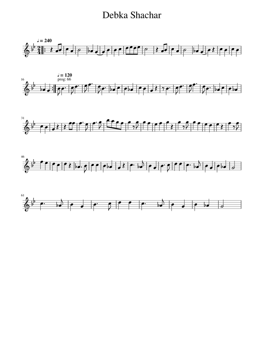 Debka Shachar Sheet music for Bouzouki (Solo) | Musescore.com