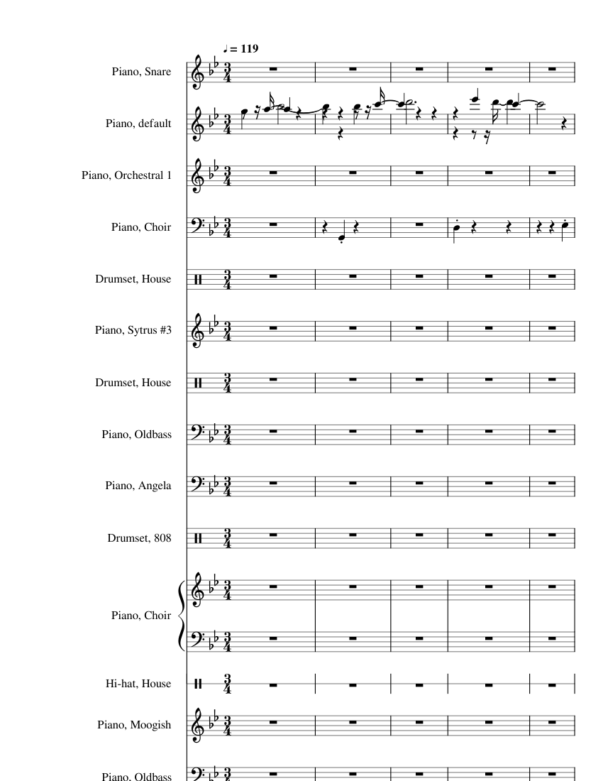 Hades Sheet music for Piano, Drum group, Tom tom, Hi-hat (Mixed ...