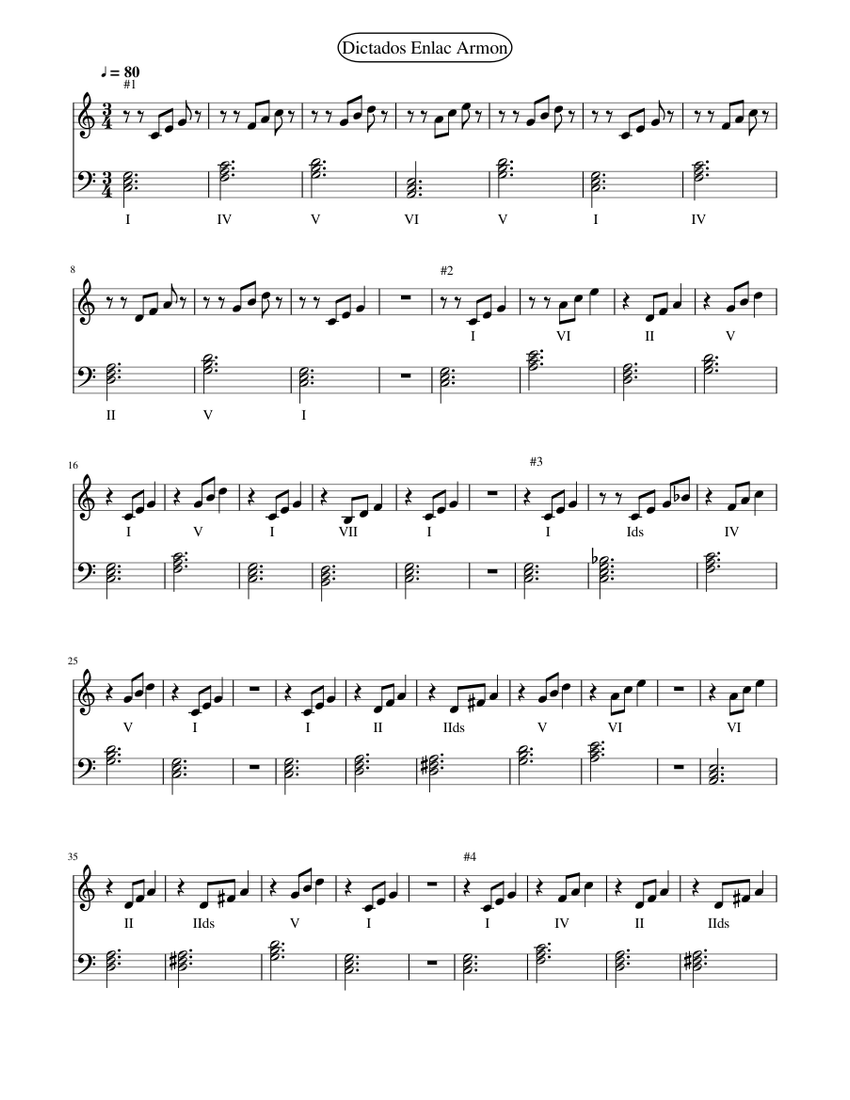 Dictados Enlac Armon Sheet music for Piano (Solo) Easy | Musescore.com