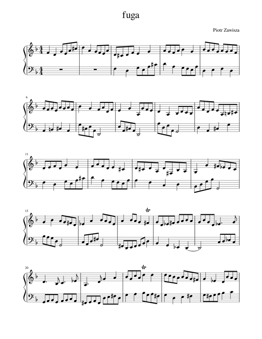 fuga Sheet music for Piano (Solo) | Musescore.com