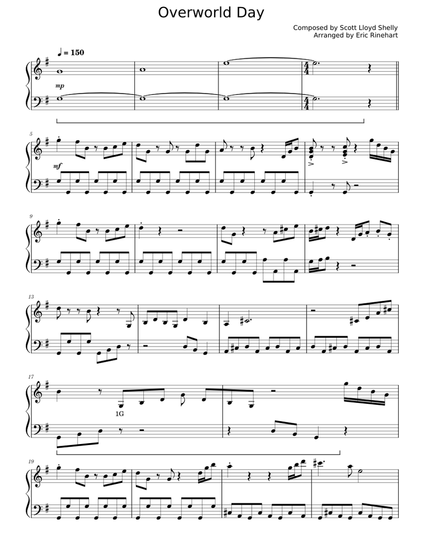 Terraria theme – Misc Computer Games Terraria Overworld Day Theme Sheet ...