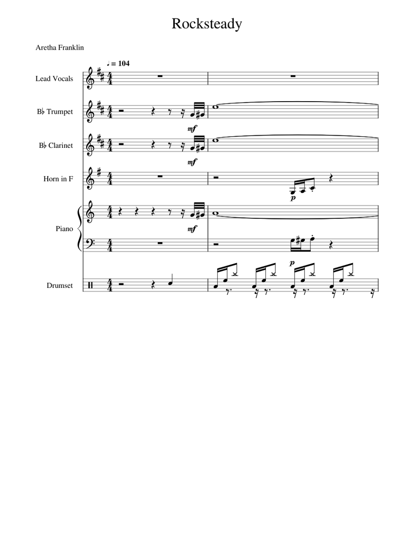 Rocksteady by Aretha Franklin Arrangement Sheet Music for Piano ...