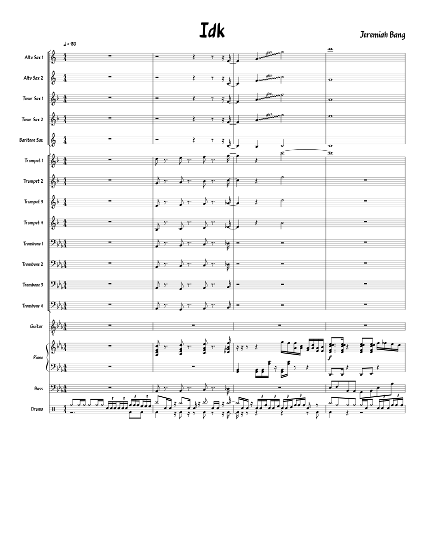 Idk (Jazz Piece WIP) Sheet music for Piano, Trombone, Saxophone alto ...