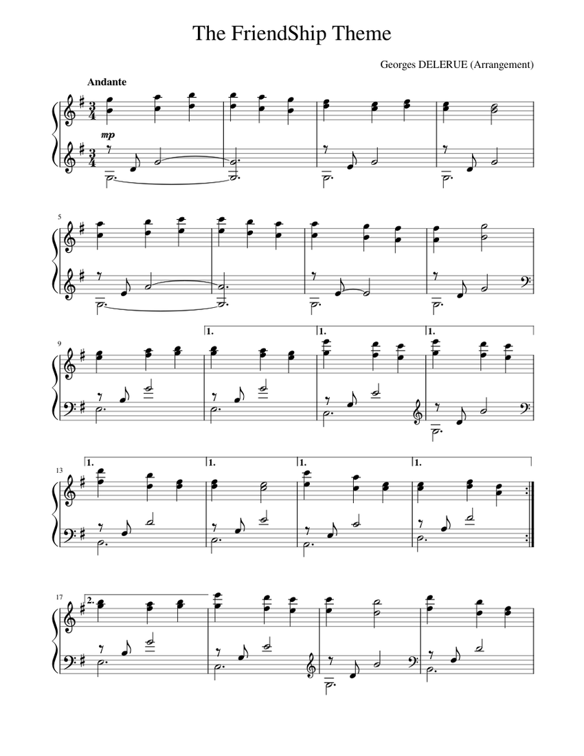 The_FriendShip_Theme Sheet music for Piano (Solo) | Musescore.com