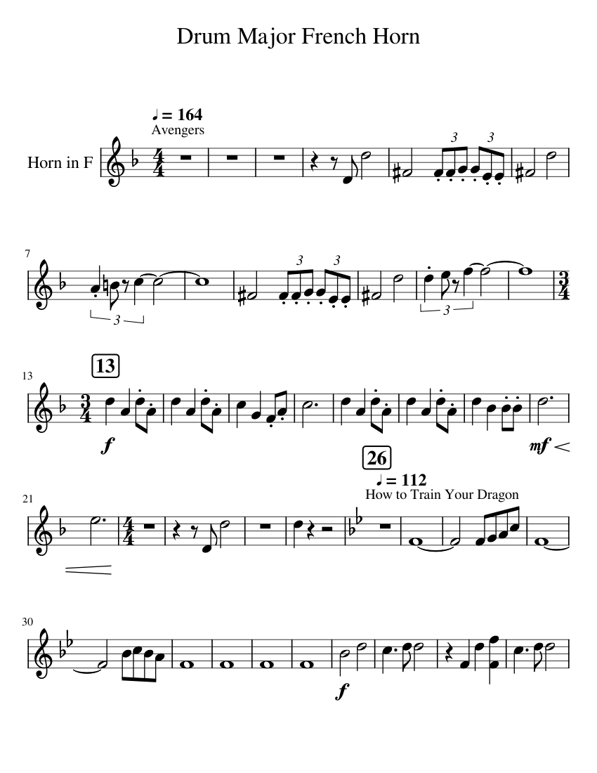 Drum Major French Horn Sheet music for French horn (Solo) | Musescore.com