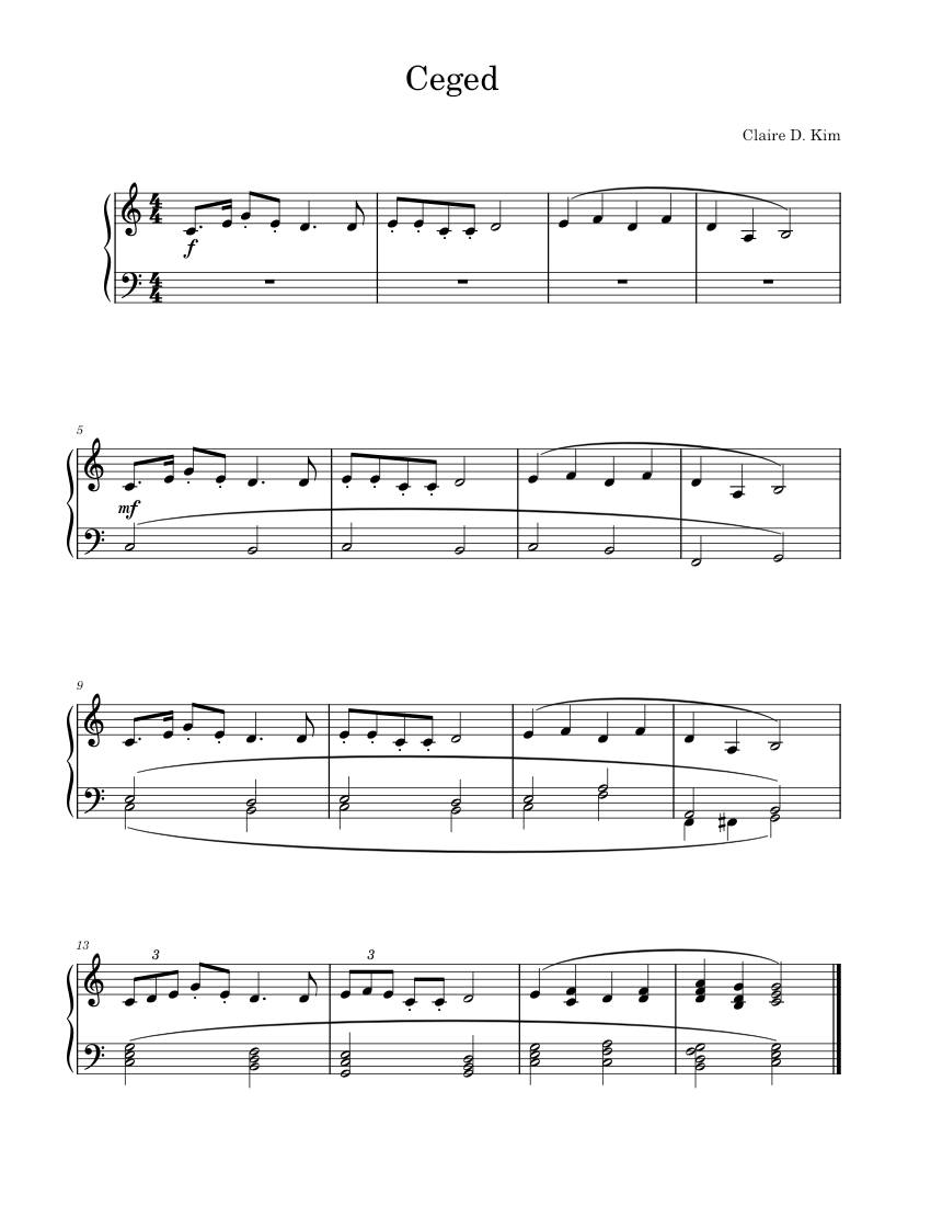 Ceged Sheet music for Piano (Solo) Easy | Musescore.com