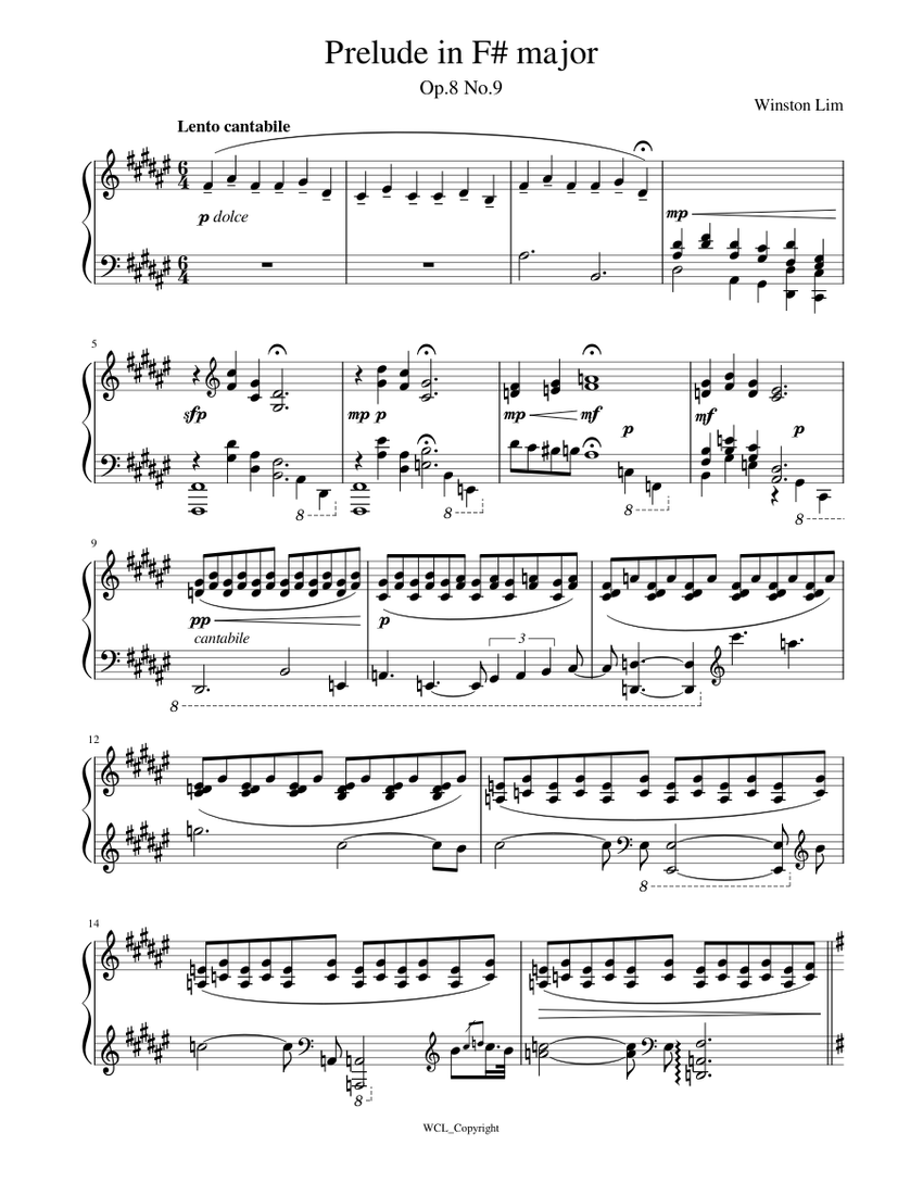 Prelude in F# major - piano tutorial