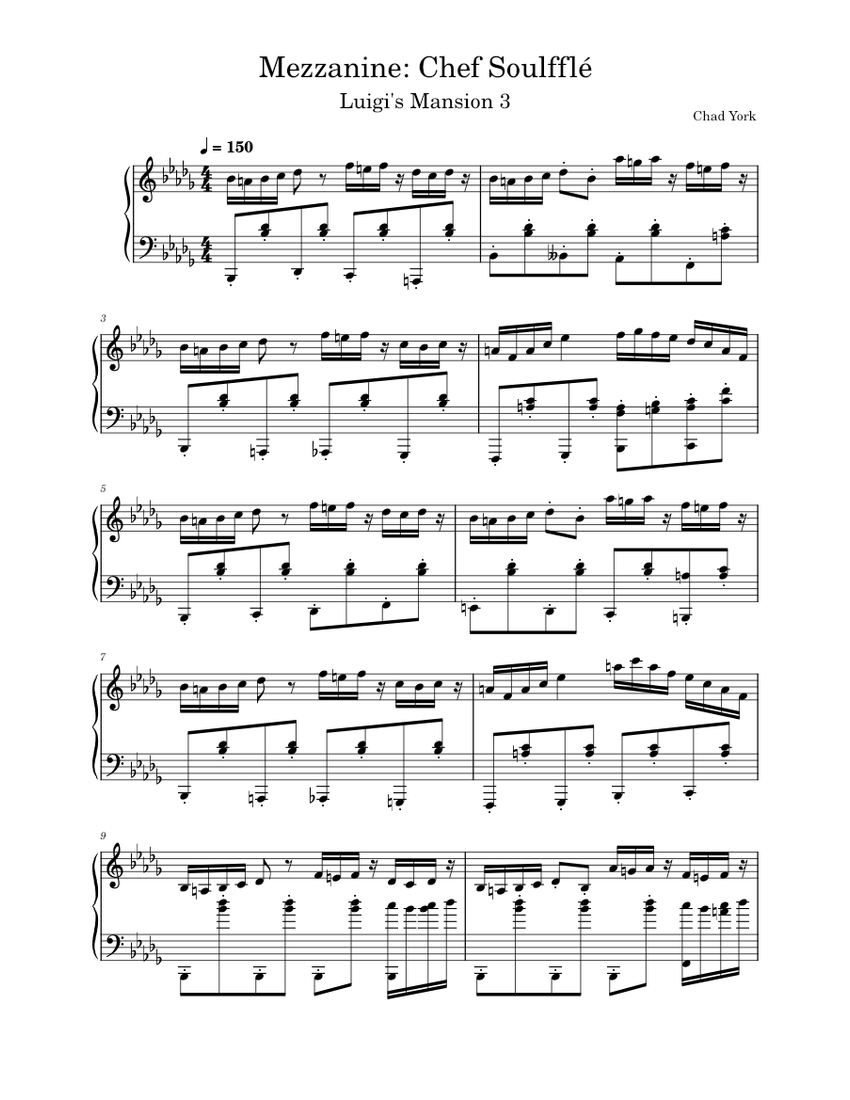 Chef Soulfflé – Luigi's Mansion 3 Sheet Music for Piano (Solo ...