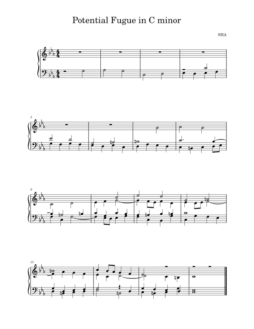 Fugue Idea Sheet music for Piano (Solo) Easy | Musescore.com