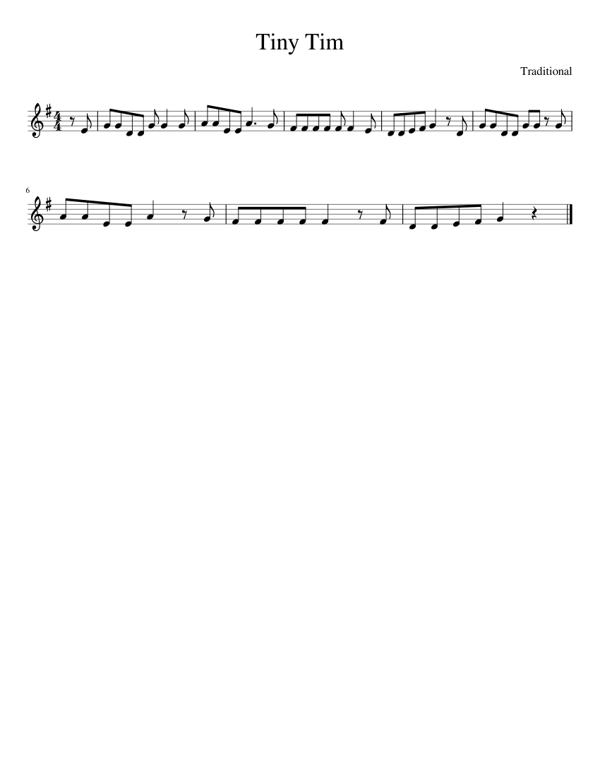 Tiny Tim Sheet music for Piano (Solo) | Musescore.com