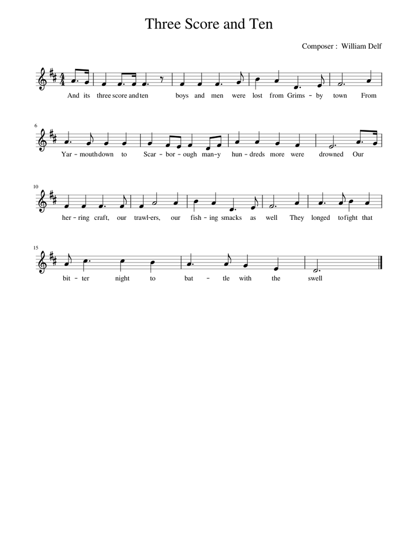 Three Score and Ten Sheet music for Piano (Solo) | Musescore.com