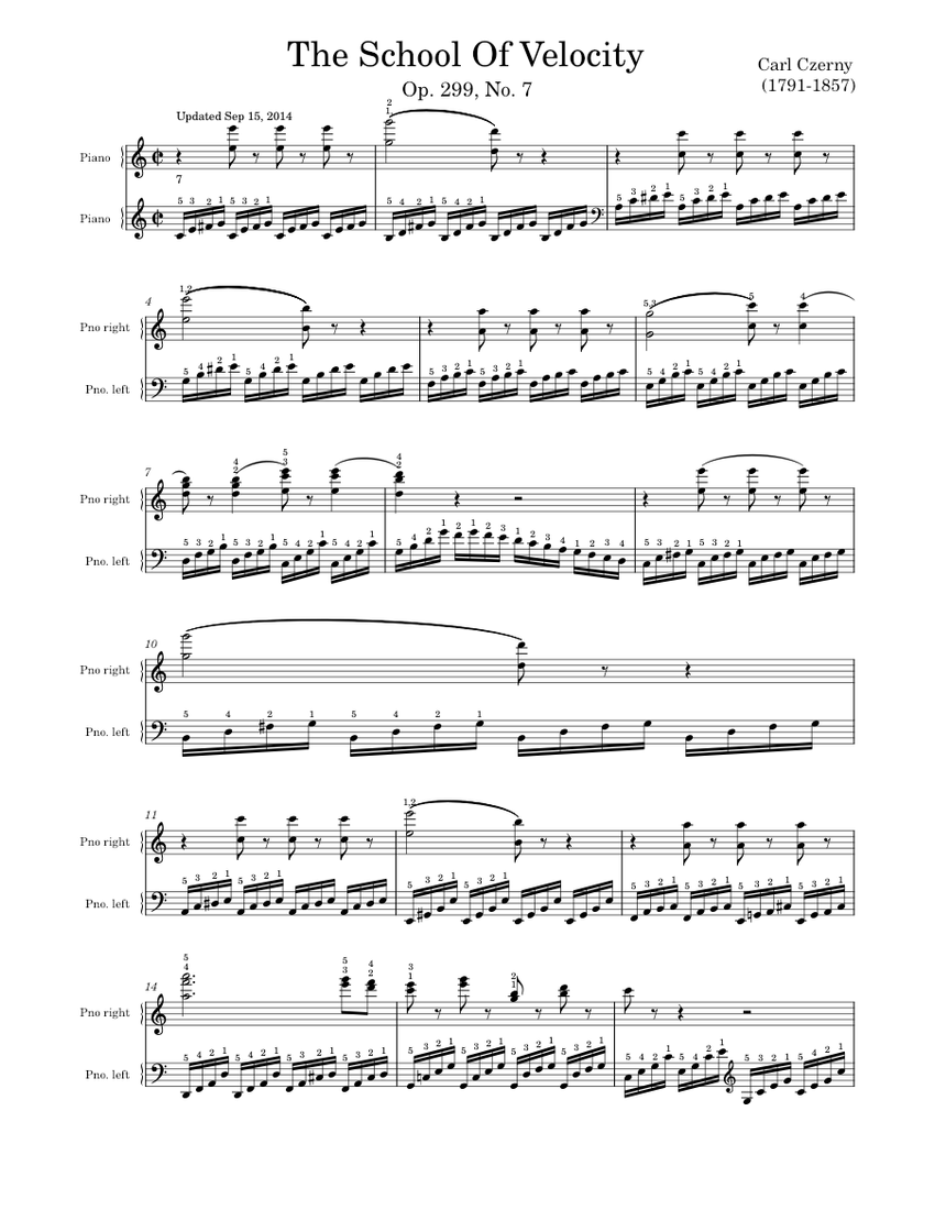 The School Of Velocity (op. 299) – Carl Czerny School of Velocity op ...