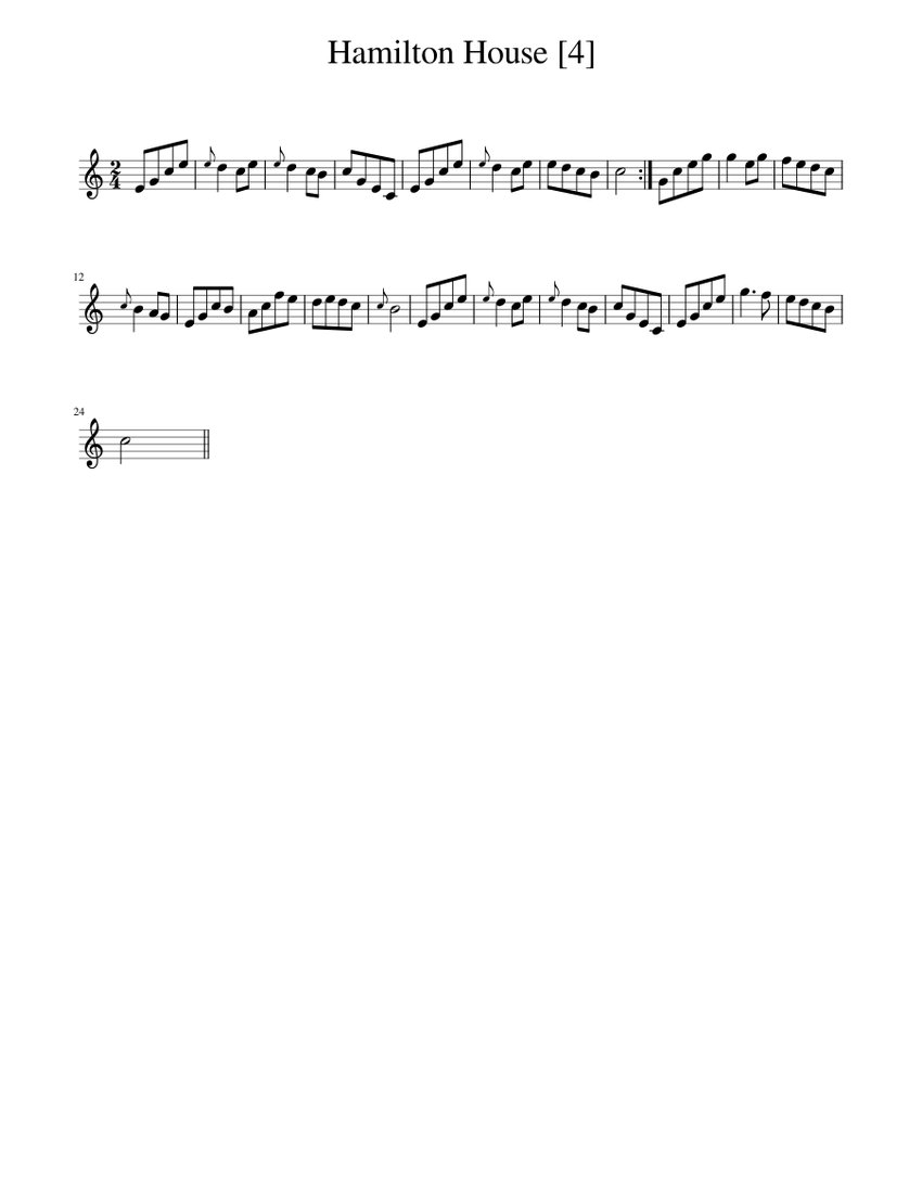 Hamilton House Sheet music for Piano (Solo) Easy | Musescore.com