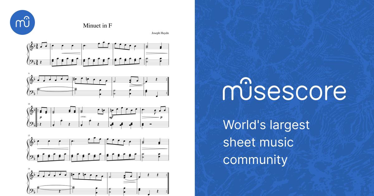 Minuet in F Haydn Sheet Music for Piano (Solo) Easy | MuseScore.com