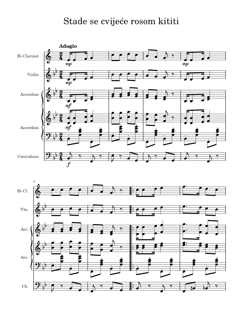 Stade se cvijeće rosom kititi – Himzo Polovina Sheet music for ...