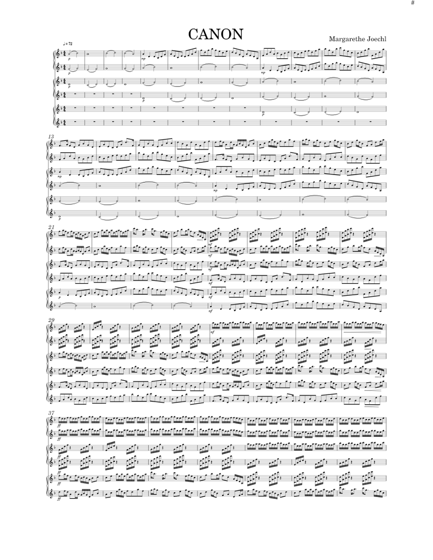 Canon Sheet music for Woodwinds (other) (Woodwind Ensemble) | Musescore.com