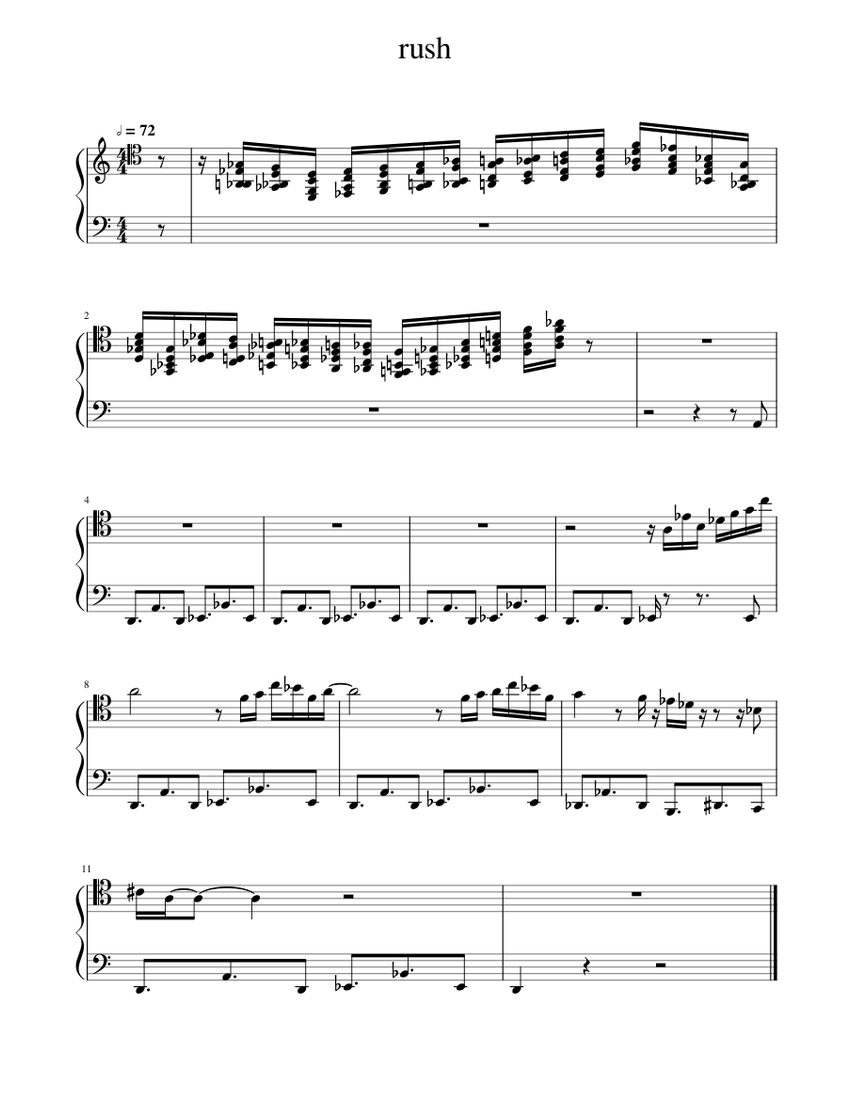 rush Sheet music for Piano (Solo) Easy | Musescore.com