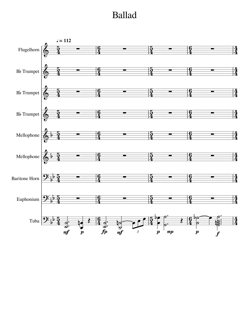 Ballad Sheet music for Euphonium, Tuba, Mellophone, Flugelhorn & more ...
