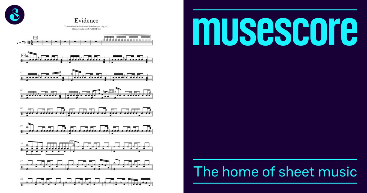Evidence – Josh Baldwin Sheet Music for Drum group (Solo) | MuseScore.com