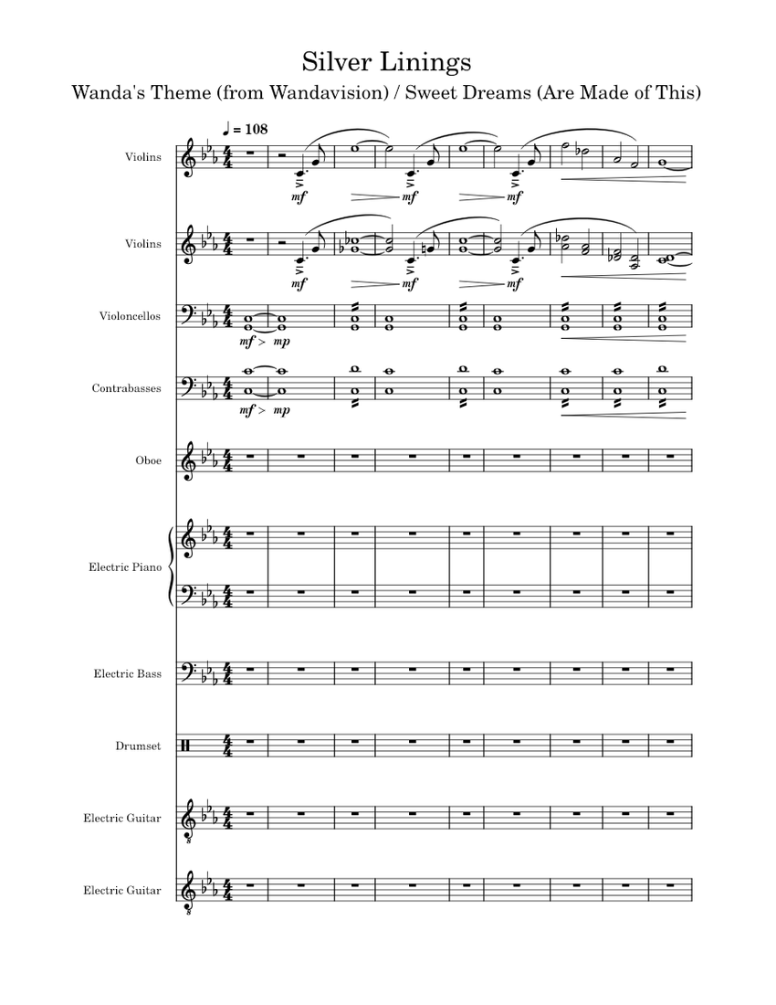 Silver Linings Sheet music for Piano, Oboe, Guitar, Bass guitar & more ...