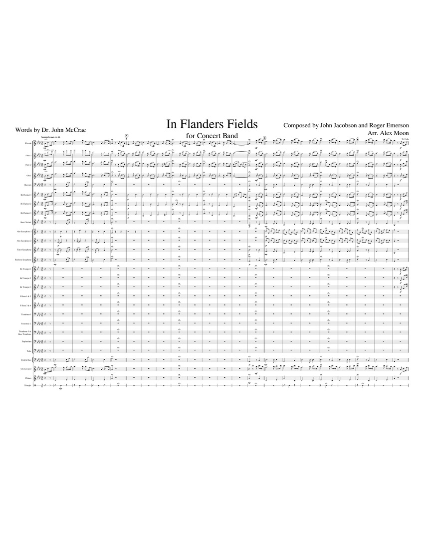 In Flanders Fields Sheet music for Trombone, Euphonium, Tuba, Flute ...