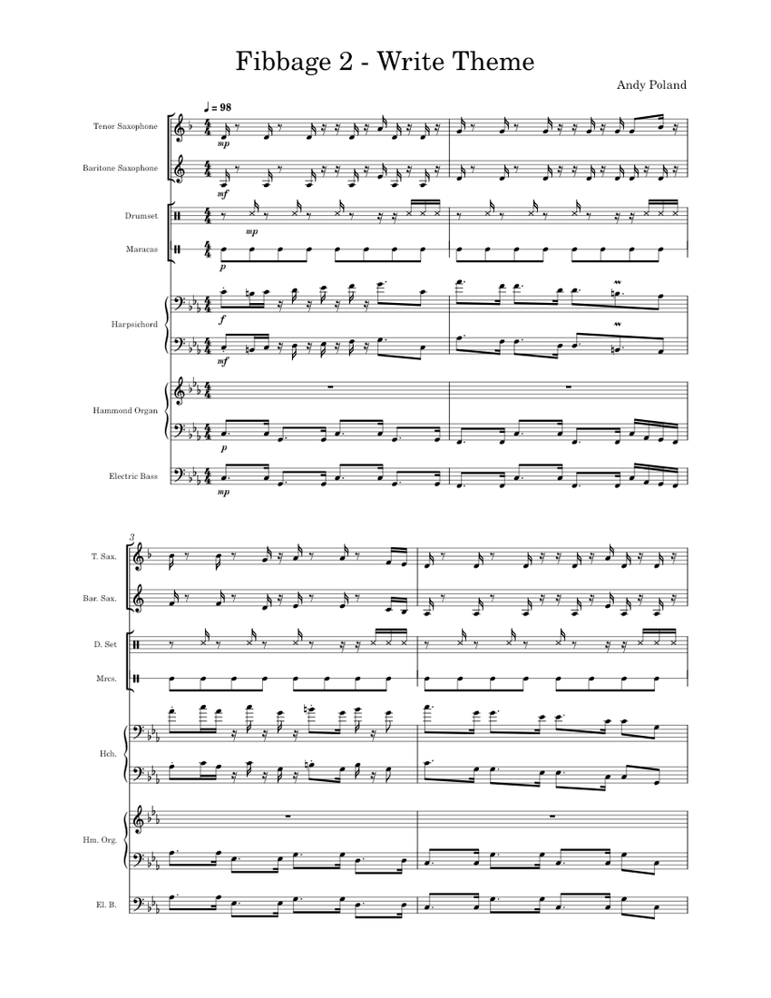 Fibbage 2 Round 1 Enter – Andy Poland Sheet music for Harpsichord ...