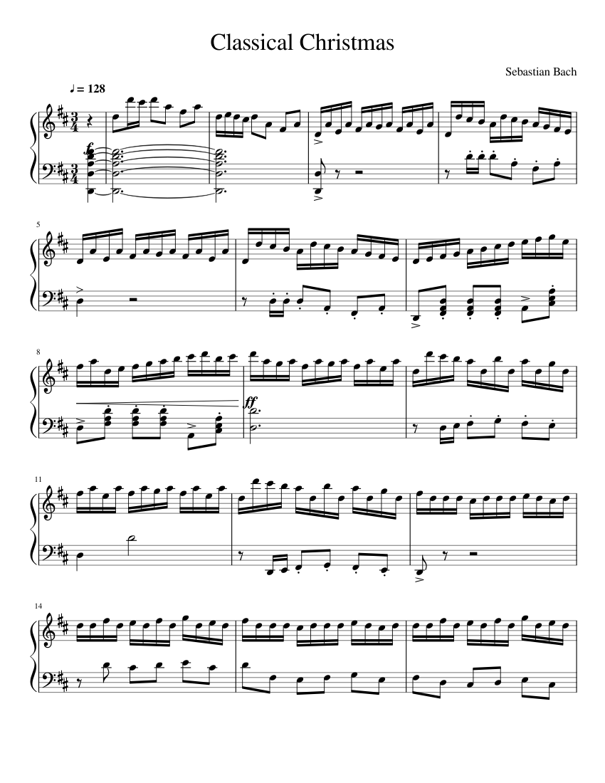 Classical Christmas Sheet Music for Piano (Solo) | MuseScore.com