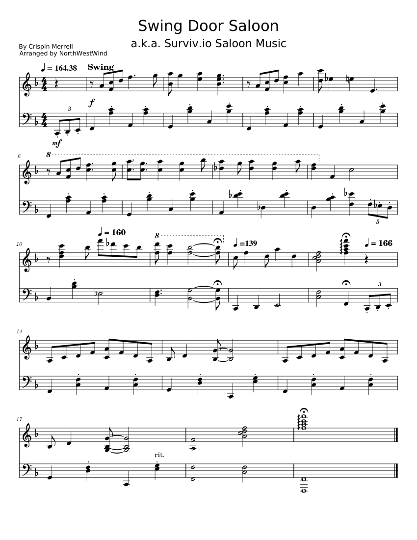 Surviv.io Saloon Music Sheet Music for Piano (Solo) | MuseScore.com