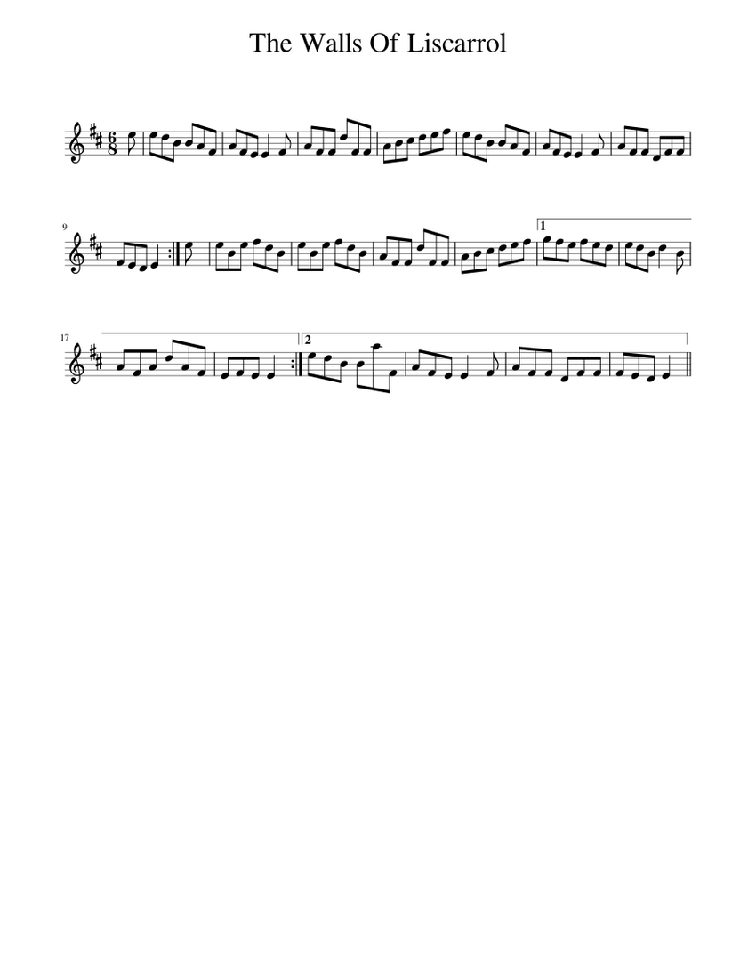 The Walls Of Liscarrol Sheet music for Piano (Solo) Easy | Musescore.com